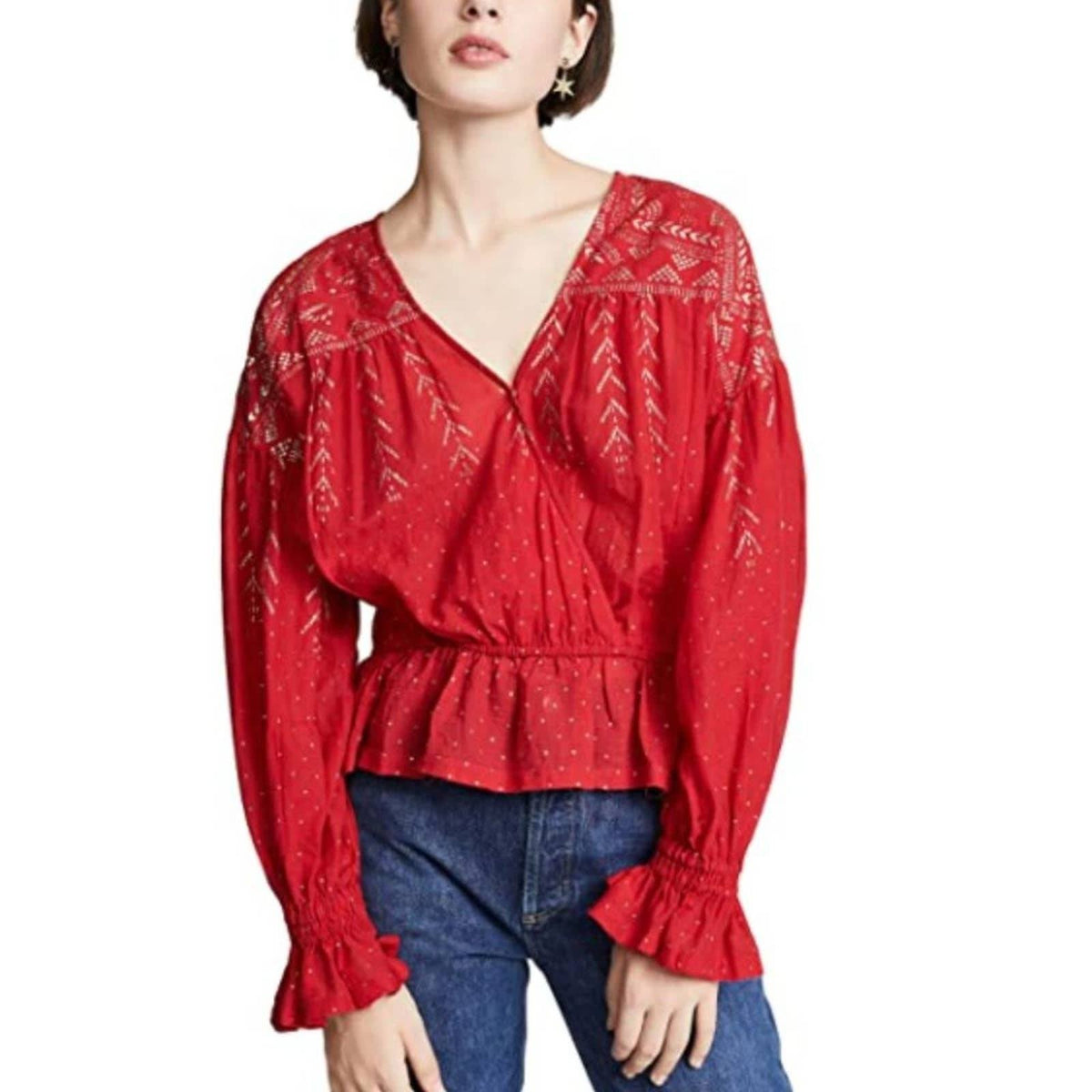 FREE PEOPLE COUNTING STARS PEASANT TOP - S & L – UpScaleIT